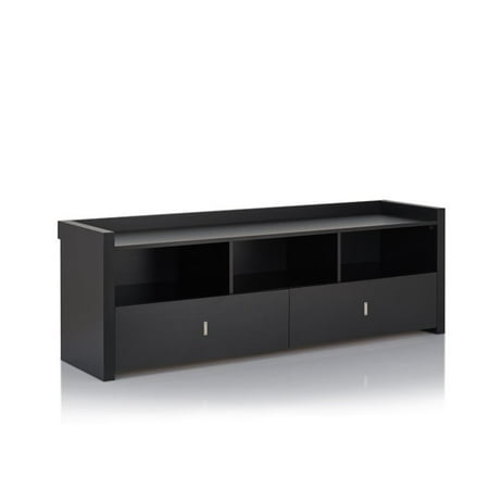 Furniture of America Kima Modern 60-inch Wood TV Stand in Black ...