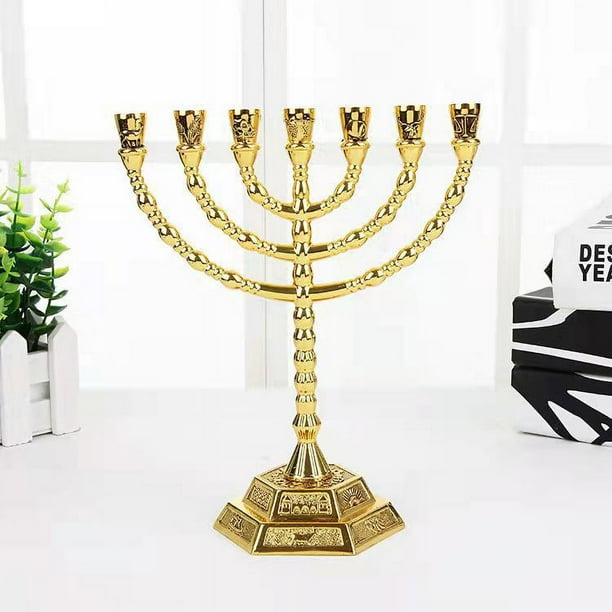 Candelabro de 7 ramas Menorah para Shabat, tabernáculo, decoración del ...