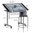Studio Designs 2 Piece Vision Craft Station Metal and Glass Mobile ...