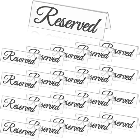 20 Pieces Reserved Sign Acrylic Reserved Table Tent Signs Reserved ...