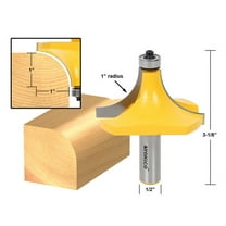 Yonico 1" Radius Round Over Router Bit, 1/2" Shank, 1" Cutting Depth ...