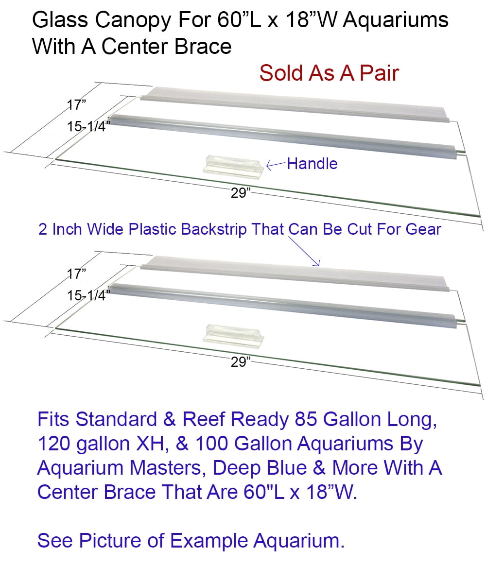 New Aquarium Glass Canopy for 85 gallon Long, 120 gallon XH, & 100 ...