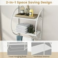 Costway Wall Mounted Bathroom Shelf with 2 Tier Bathroom Towel Rack 2 ...