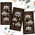 3 Pcs Mandala Wall Art Wood Lotus Flower Wall Decor Brown Lotus Carved ...