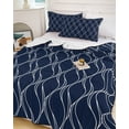 Abstract Waves 3 Pieces Quilt Set, 1 Quilt with 2 Shams, Modern ...