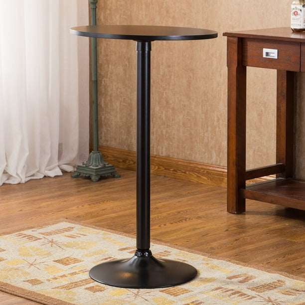 Roundhill Furniture Belham Black Round Top with Black Leg and Base ...