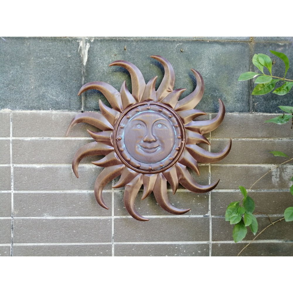 15.75" Bronze Sun Face Decorative Outdoor Garden Statue - Walmart.com ...
