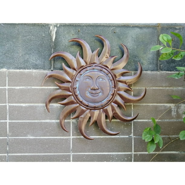 15.75" Bronze Sun Face Decorative Outdoor Garden Statue - Walmart.com ...
