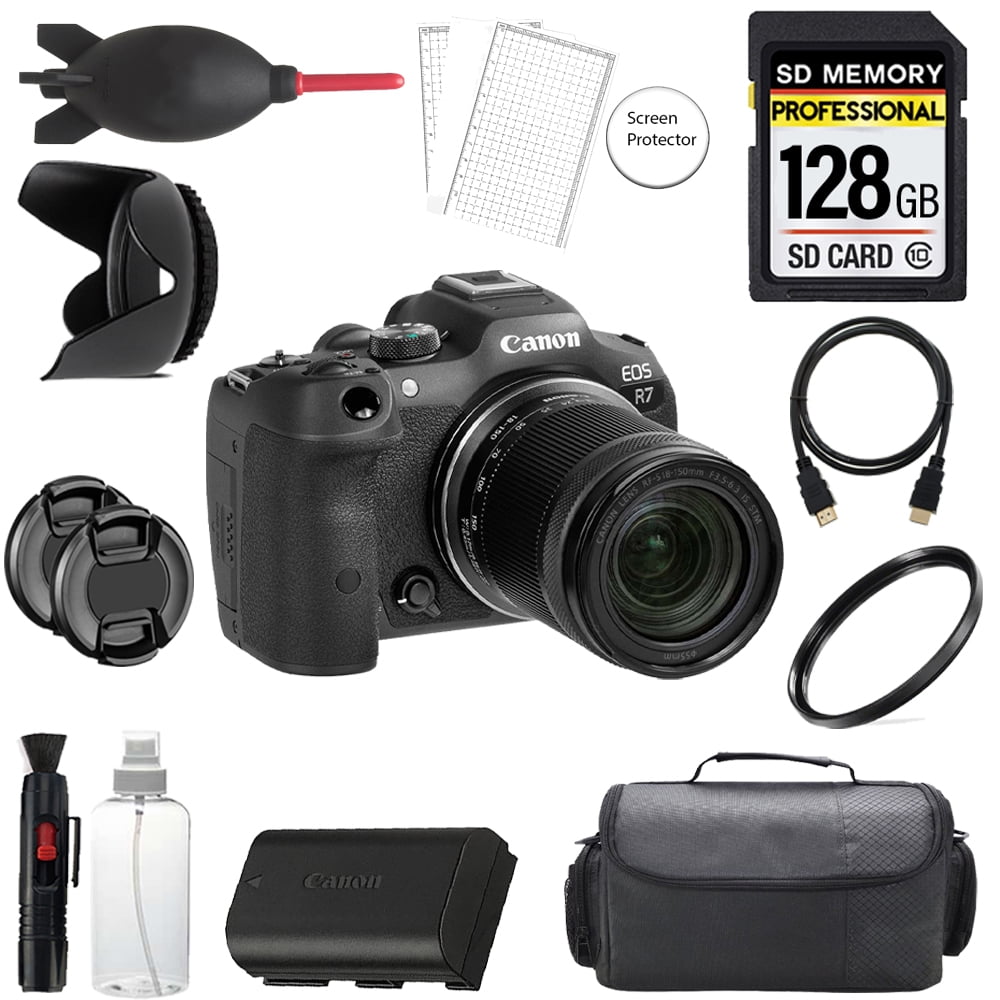 Canon EOS R7 Mirrorless Camera with 18-150mm Lens+ 128GB + Bag+ UV ...