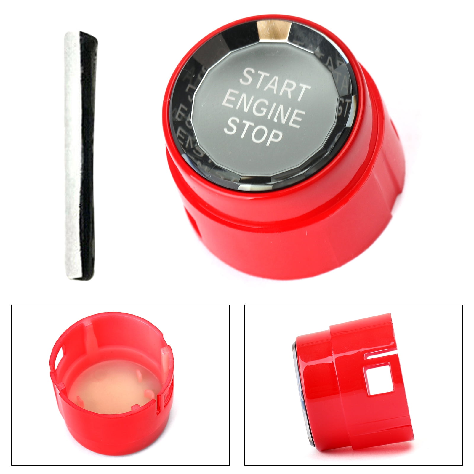 Motor Genic Red Start Stop Engine Push Button Switch Cover Crystal For ...