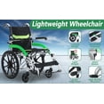 YEBEI Lightweight Portable Wheelchair Self-Propelled for Adults 20-Inch ...