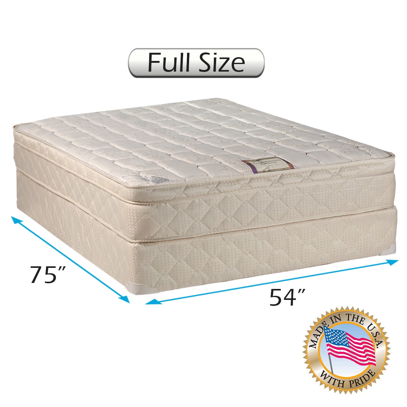 Dream World Inner Spring Pillowtop (Eurotop) Mattress set Bed Frame ...