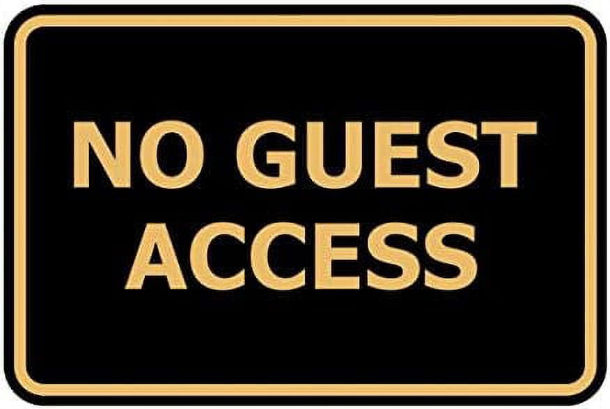 classic framed no guest access sign (black gold) - large - Walmart.com