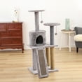 Cat Craft 45-in Cat Condo and Scratching Post Cat Tree Tower, Dark Gray ...