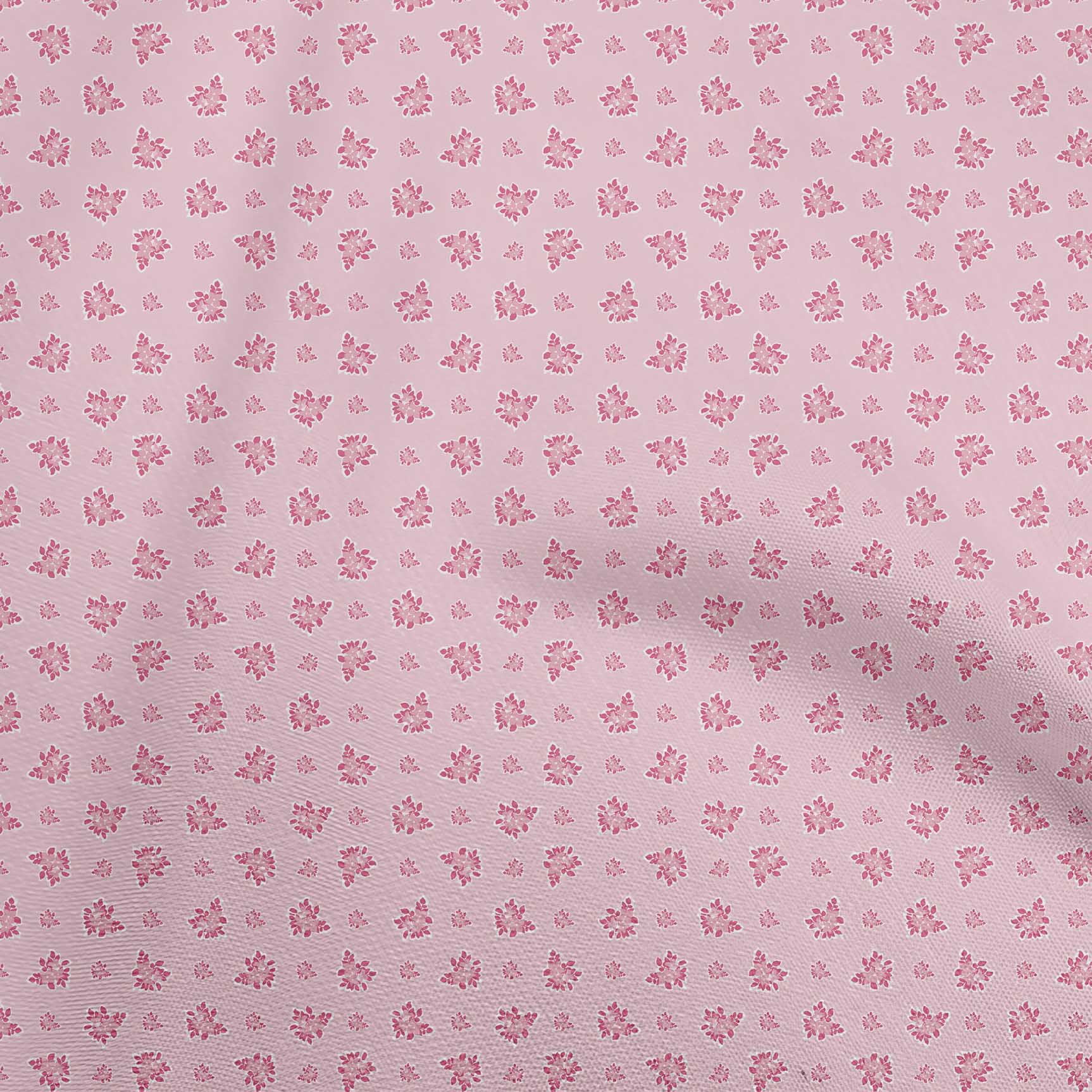 oneOone Cotton Poplin Rose Pink Fabric Floral Fabric For Sewing Printed ...