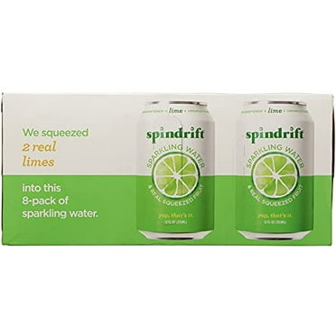 Spindrift Sparkling Water, Lemon Flavored, Made with Real Squeezed Fruit, 12 Fl Oz Cans, Pack of ...