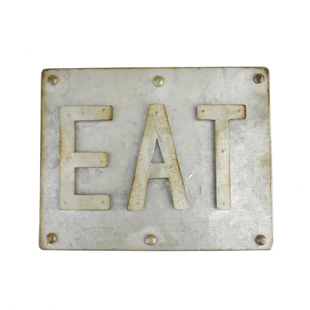 Galvanized Eat Sign, 7-1/2-Inch - Walmart.com