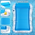 Inflatable Adult Pool Lounger Float Blue-L Large Beach Sun Tanning ...