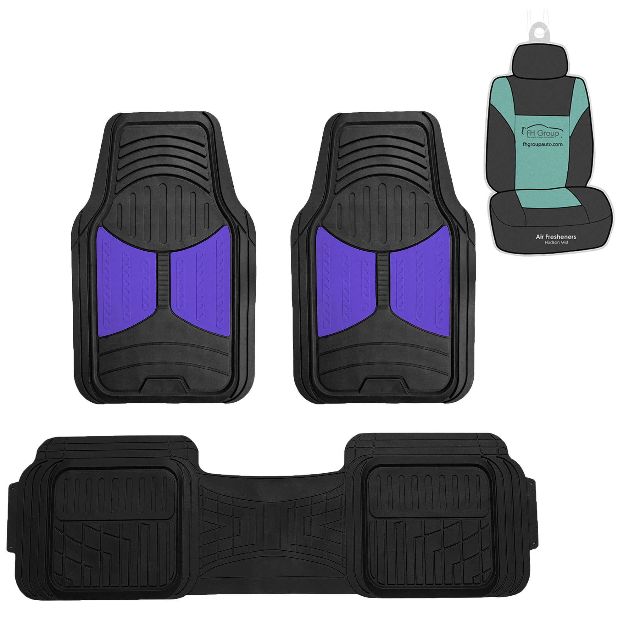 FH Group Heavy Duty Trimmable Rubber Floor Mats with Bonus Air ...