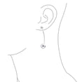 Bling Jewelry Womens Modern Long Bar Double Bead Ball Drop Earrings ...