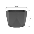 Bloem 6-in Tuxton Geometric Resin Planter - Charcoal Gray, Indoor ...