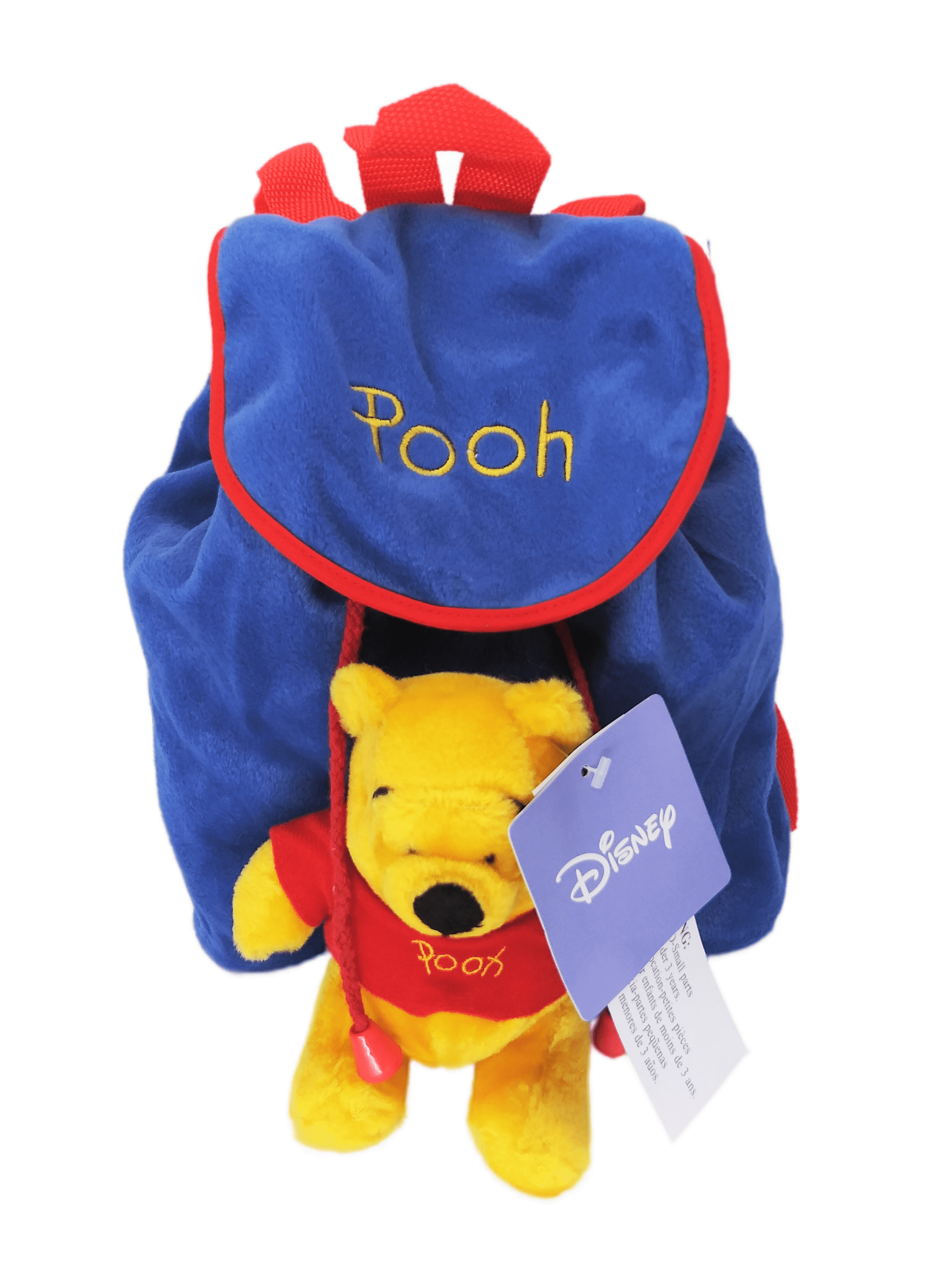 Winnie the Pooh Bear Small Drawstring Plush Backpack Blue 002602 ...