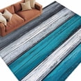 Blue Grey Stripe 5'x7' Rug for Living Room Sofa and Coffee Table Layout ...
