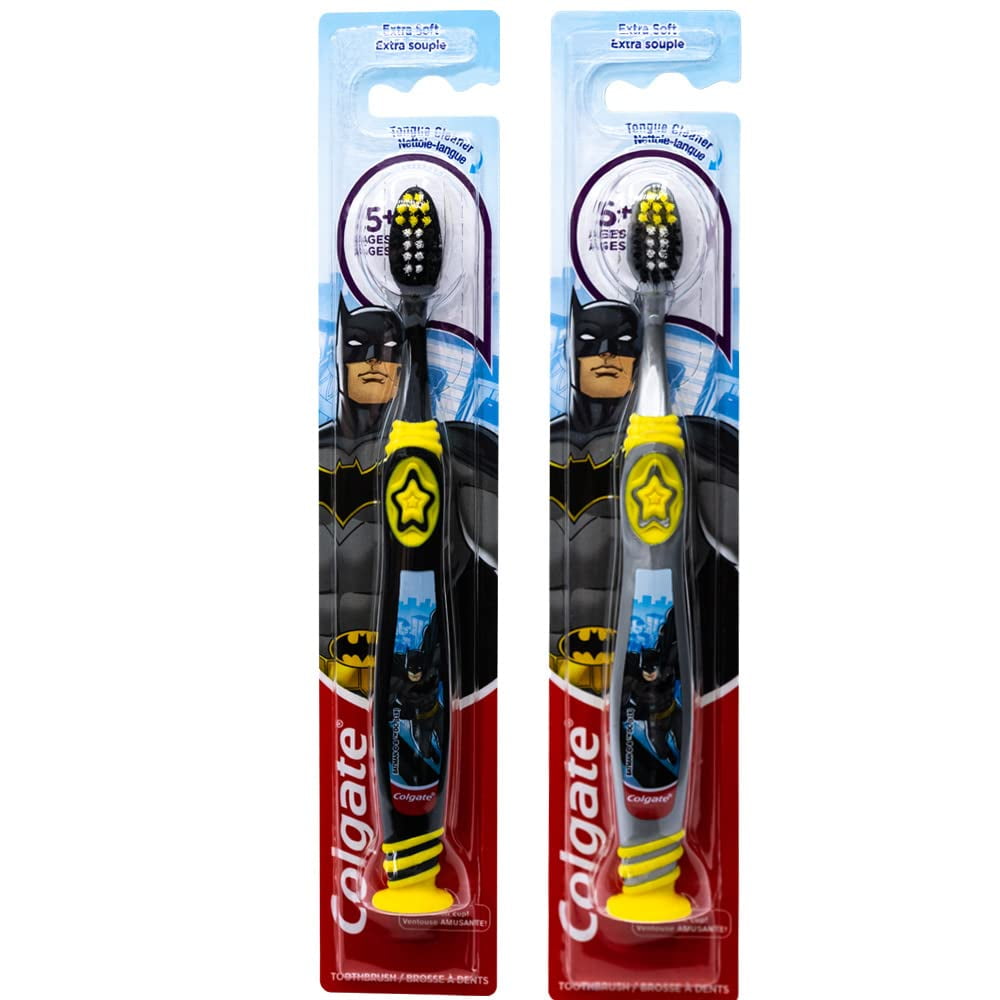 Colgate Batman Toothbrush for Children with Suction Cup, Kids 5+ Years ...