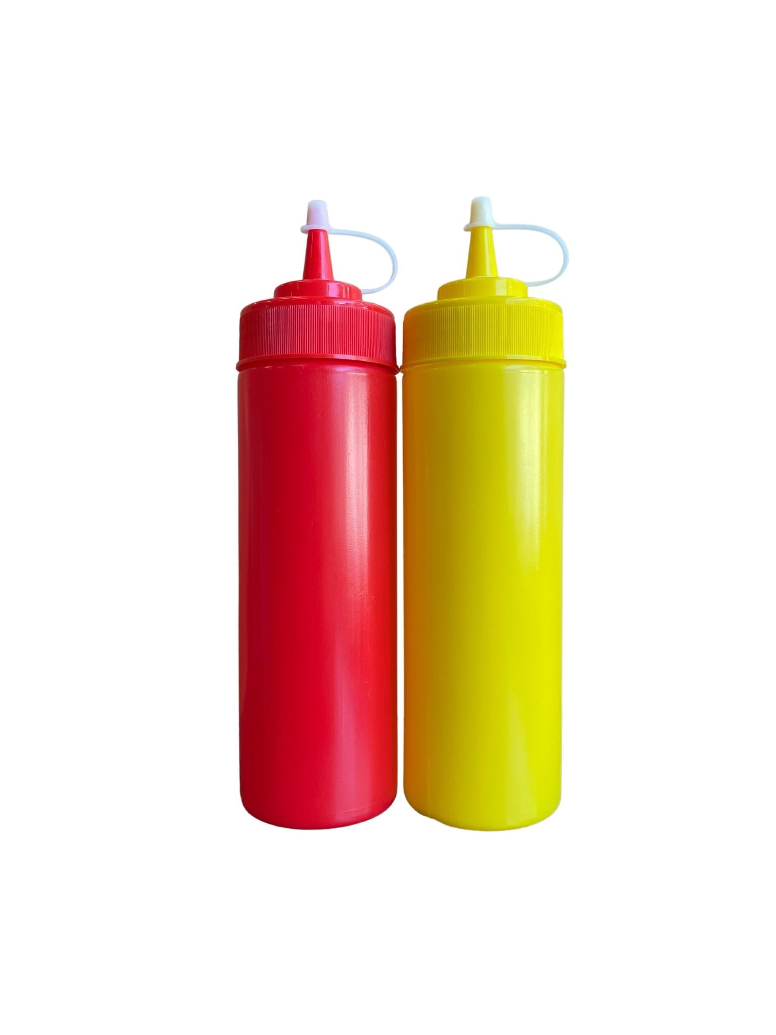 Ketchup and Mustard Squeeze Bottle Dispenser Set 12-Ounce Each For BBQ ...
