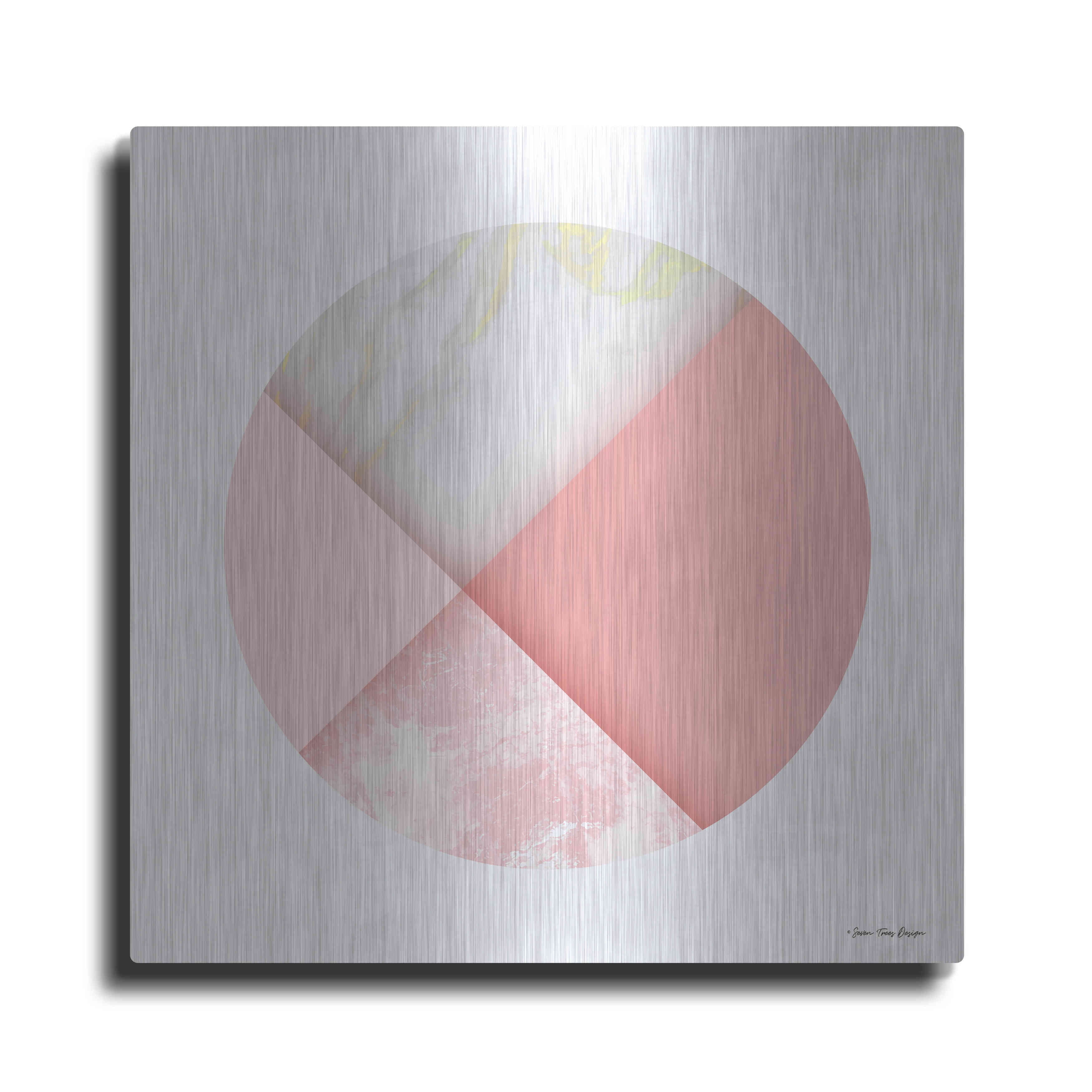 Luxe Metal Art 'Pink Marble Circle I' by Seven Trees Design, Metal Wall ...