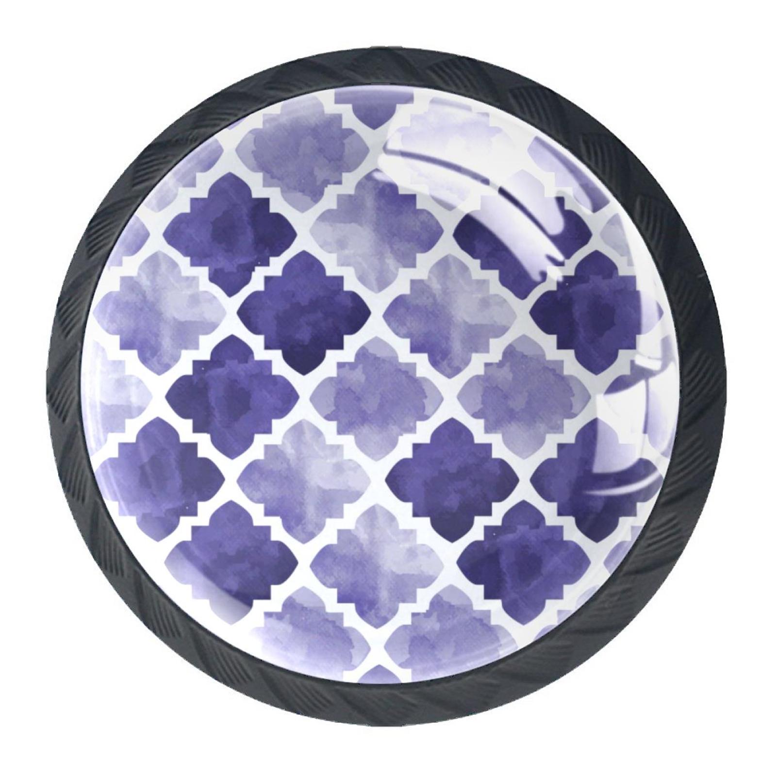 4 Pcs Watercolor Purple Knobs for Kitchen Cabinet Cupboard Dresser Bookcase Drawer Pulls Handles ...