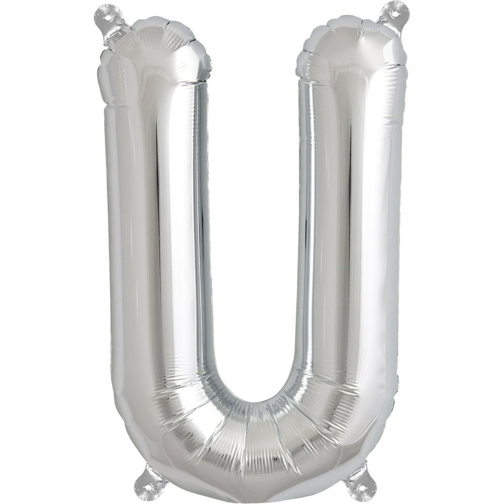 Letter U Balloon, 13.5", Silver - Walmart.com - Walmart.com