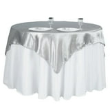 "Efavormart 60"" SILVER Satin Square Tablecloth Overlay - Topper Cover ...