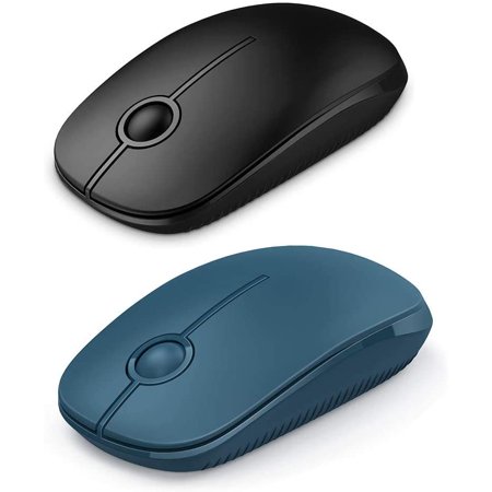 2.4G Slim Wireless Mouse Black+Sapphire Blue-2 Pack | Walmart Canada