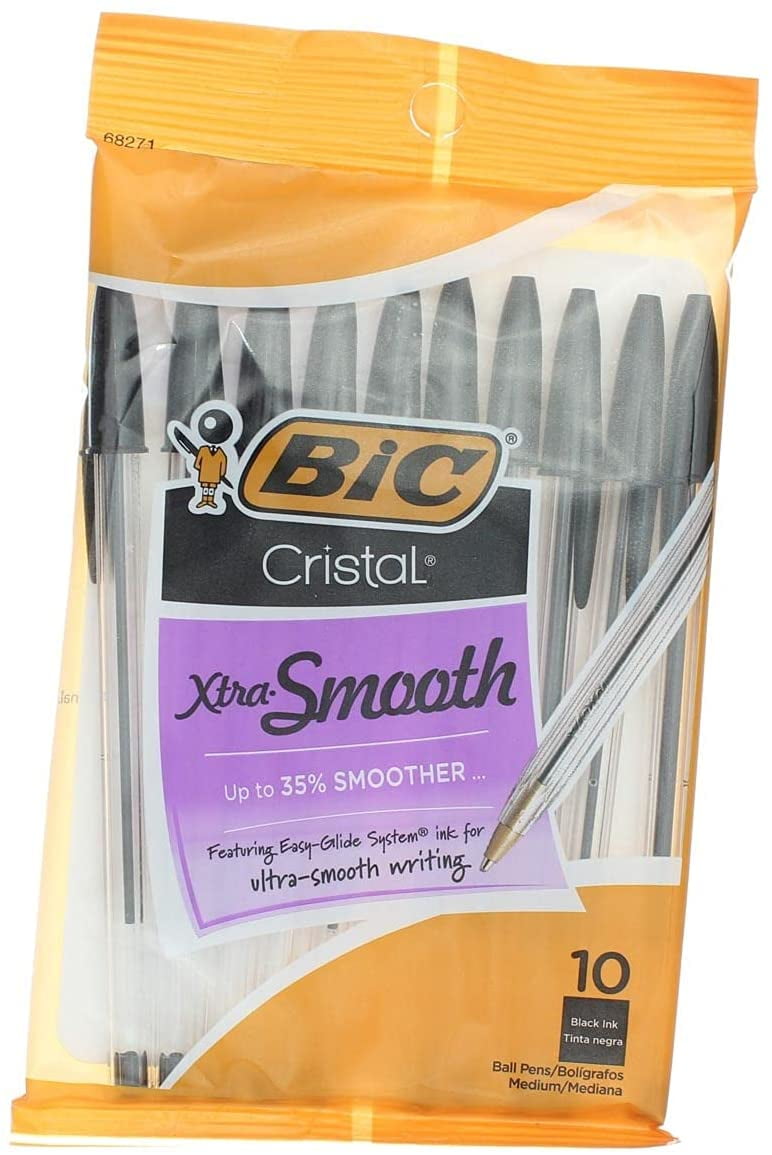 BIC Cristal Xtra Smooth Ball Pen Combo, Black - Walmart.com