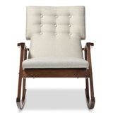 Baxton Studio Agatha Mid-Century Modern Light Beige Fabric Upholstered ...