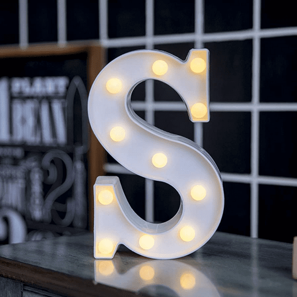 Letras Luminosas Led /22cm / Lampara Decorativa / Abecedario / LETRA S ...