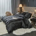 Move Over Black Ruffle Comforter Set King Satin Comforter Set Black ...