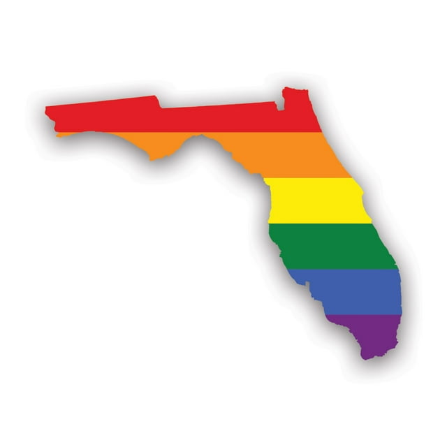 Florida State Shaped Gay Pride Rainbow Flag Sticker Decal - Self ...