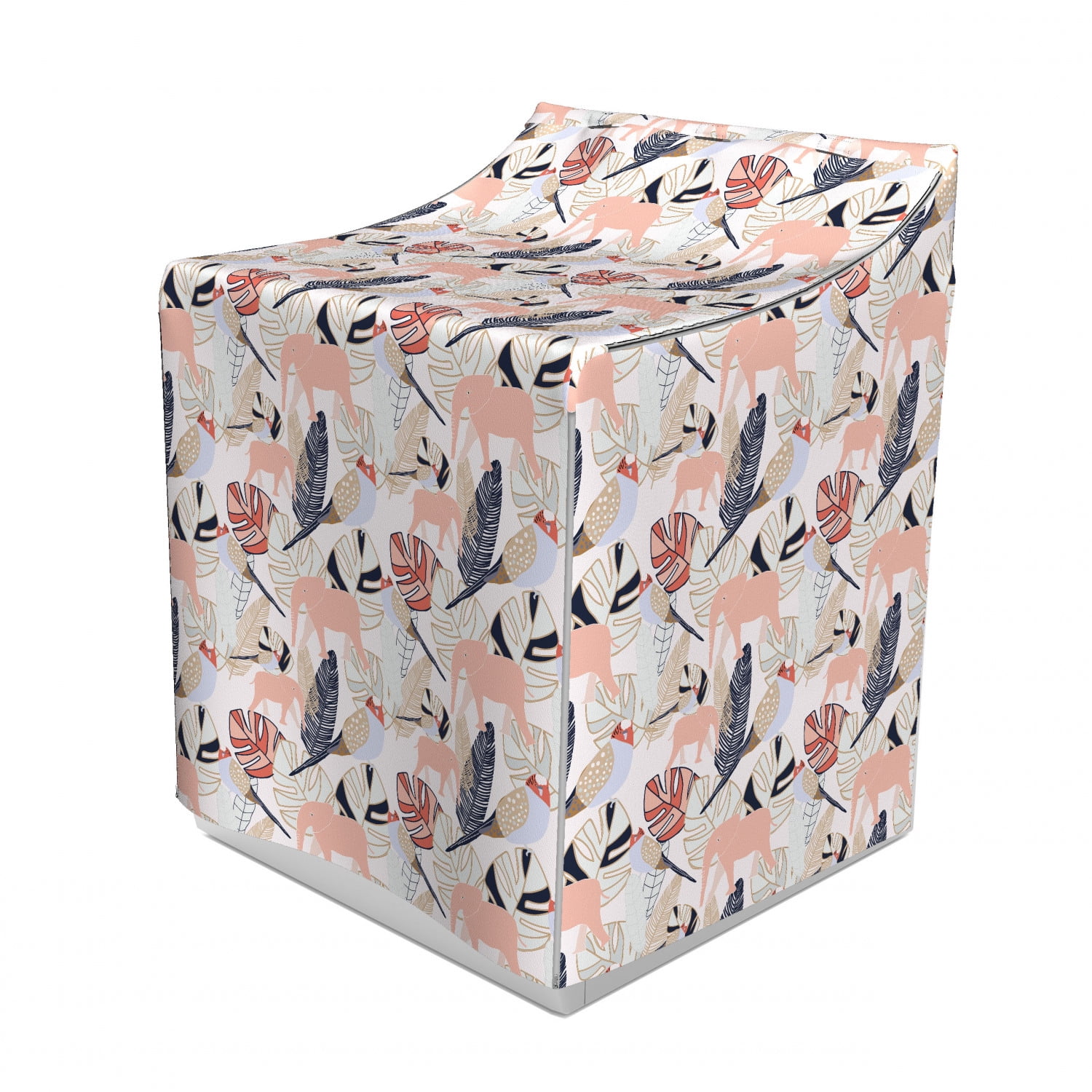 Exotic Washer Cover, Elephants Coconut Palm and Monstera Leaves ...