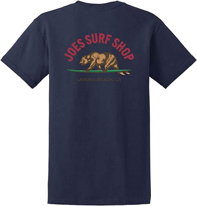 JOES SURF SHOP Men's Surfing Bear Logo Heavyweight Pocket T-Shirt-3XL ...