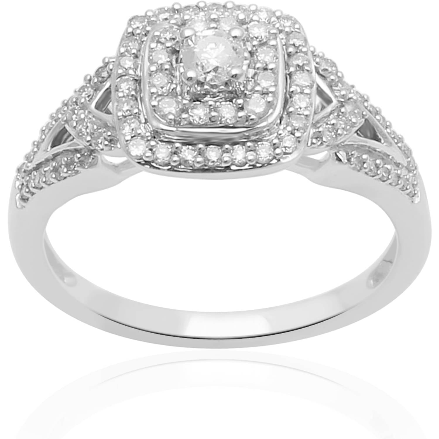 1/2 Carat T.W. Diamond Sterling Silver Anniversary Ring - Walmart.com