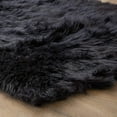 Snugtown Super Soft Black Faux Fur Area Rugs, Fuzzy Fluffy Sheepskin ...