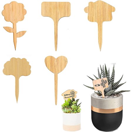 TILIYHELLO 40 Pieces Eco-Friendly Bamboo Labels Marker, Bamboo Plant ...