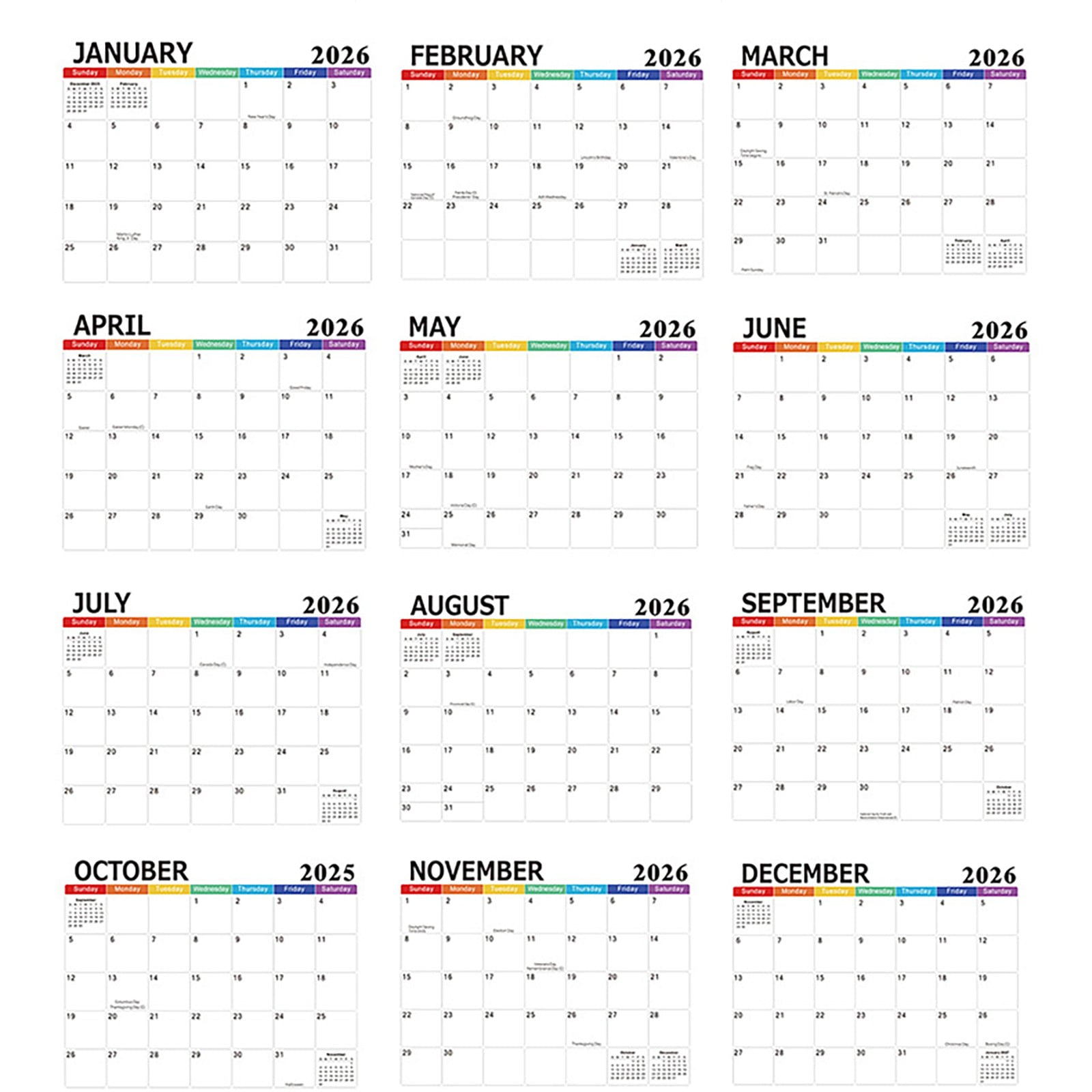 White Board Calendar for Wall Magnetic Calendar for Refrigerator 2026 ...