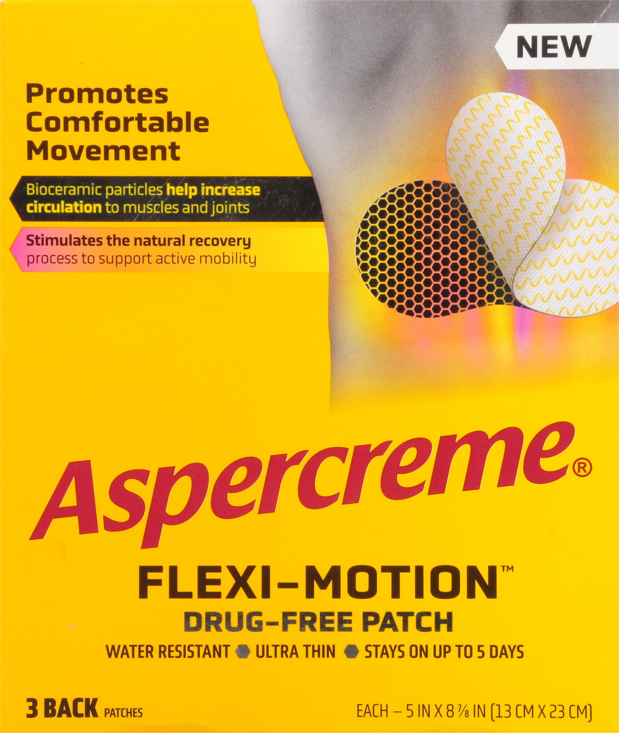 Aspercreme Flexi-motion Drug Free Back Patches - 3ct - Walmart.com