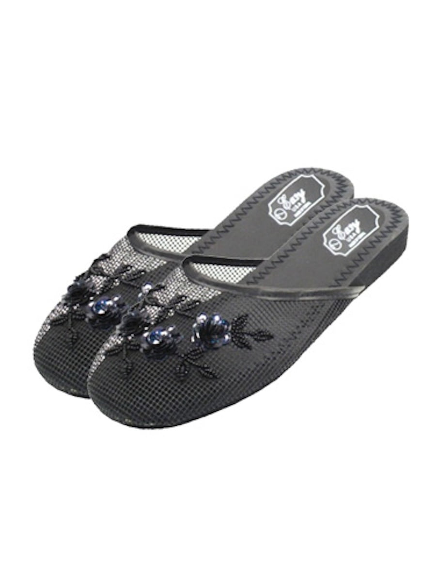 Women's Black Chinese Mesh Slippers - Walmart.com