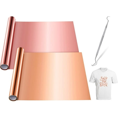 2 Rolls Rose Gold Metallic Heat Transfer Vinyl 12 Inch x 3 Feet ...