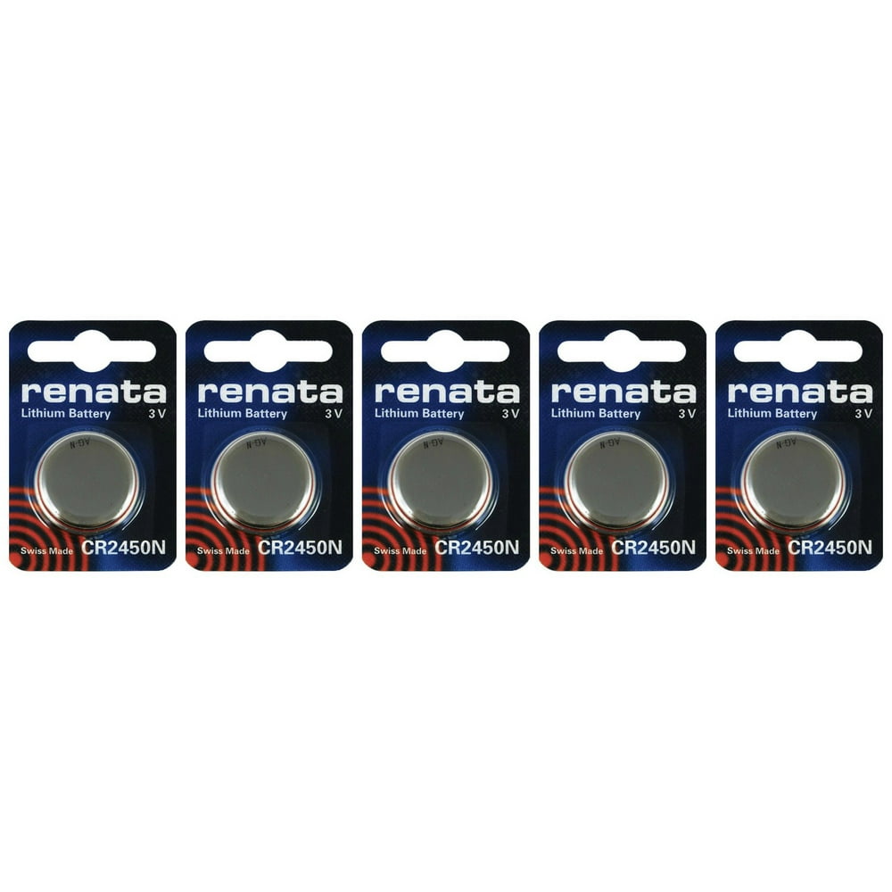 Renata CR2450N 3V Lithium Coin Battery 5 Pack + FREE SHIPPING! - Walmart.com - Walmart.com