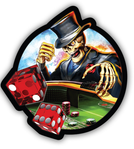 Casino Skeleton - 8" Vinyl Sticker - For Car Laptop I-Pad - Waterproof ...
